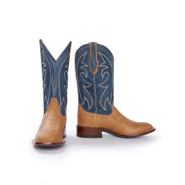 Stetson Men's CASPER TAN & BLUE MATTE COWBOY BOOT 12-020-1850-0102